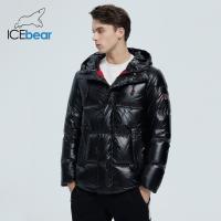 China Icebear Bio Down Coat Men's Heavy Jacket with Stand Collar Hood Polyester Lining 68-71cm Sleeve for sale