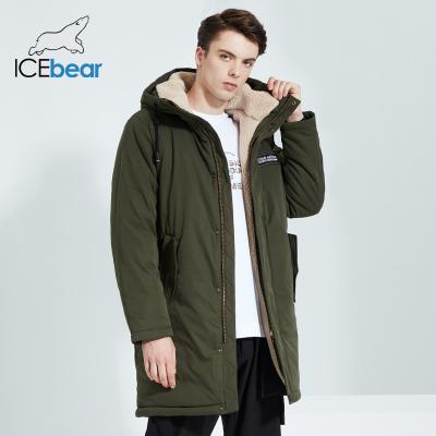 China ICEBERA Men's Winter Coat with Lamb Wool Lining - 98.5cm Length, Water-Resistant & Windproof for sale