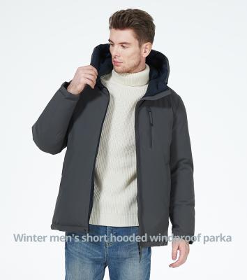 China Reversible Men's Winter Jacket 78.5-84.5cm Length with Windproof Hood in Deep Gray/White Gray for sale