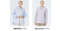 China Light Blue Women's Windbreaker Coat 78-84cm Length with Snap Button Cuffs for Spring Autumn Wear for sale