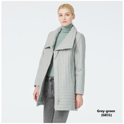 China Women's Demiseason Coat with Down Filling and Belt Closure - Mid-Length Design in Sizes 42-50 for Autumn/Winter/Spring for sale