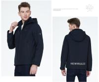 China ICEBERA GWC3570I Men's Black Cotton Autumn Coat - Regular Fit with 110-126cm Bust Width & 68.5-74.5cm Length for sale