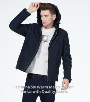 China ICEBERA GWC3570I Men's Black Cotton Autumn Coat - Regular Fit with 110-126cm Bust Width & 68.5-74.5cm Length for sale