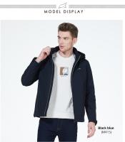 China ICEBERA GWC3570I Men's Black Cotton Autumn Coat - Regular Fit with 110-126cm Bust Width & 68.5-74.5cm Length for sale