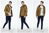 China Men's Spring Autumn Coat 100% Polyester Lining Detachable Hood Button Closure Long Sleeve Pockets for sale