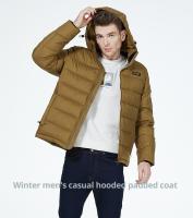 China Men's Spring Autumn Coat 100% Polyester Lining Detachable Hood Button Closure Long Sleeve Pockets for sale