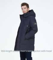 China Men's Heavy Winter Coat with Knitted Cuffs - 88.5-94.5cm Length, 118-134cm Bust, Oxford Fabric for sale