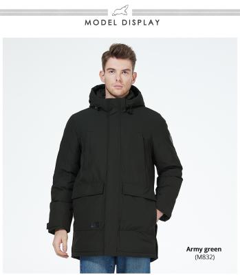 China Parker Style Men's Winter Coat - 6 Pocket Design, 88.5-94.5cm Length, Windproof Polyester Jacket for sale