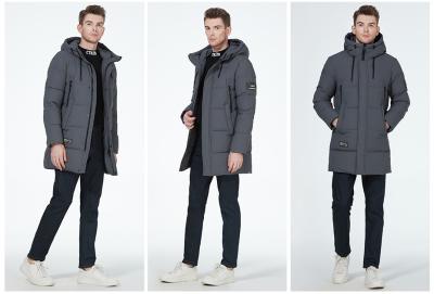 China Men's Regular Fit Long Parka Down Jacket - 6 Pockets, 88.5-94.5cm Length, Windproof Outdoor Wear for sale
