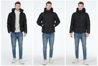 China Men's Down Parka Short Padded Jacket Hit Color Contrast Hood Size 48-56 for sale