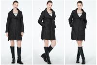 China Icebear 3671 Women's Demiseason Coat 87-93cm Length with Zipper & Belt Closure in Black, Green, Beige for sale