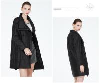 China Icebear 3671 Women's Demiseason Coat 87-93cm Length with Zipper & Belt Closure in Black, Green, Beige for sale