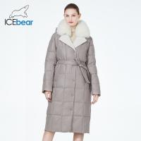 China Removable Fox Fur Collar Down Jacket with Lamb Fur Lapel, Belt & Hat - 111-119cm Length, 42-52 Size Range for sale
