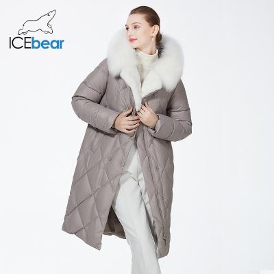 China Detachable Luxury Down Jacket with Pure Fur Collar - 103-109cm Length, 42-50 Size Range, Diamond Quilt Design for sale