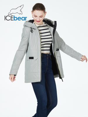 China ICEBERA Women's Waterproof Windbreaker Coat Spring Autumn Slim Fit Zippered Waist Sizes 42-50 for sale