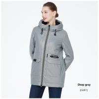 China Women's Waterproof Windbreaker Spring Autumn Coat Slimming Fit Zippered Waist Size 42-50 for sale
