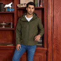 China Men's Business Casual Hooded Cotton Jacket Autumn Spring Sizes 46-54 for sale