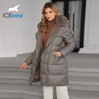 China Luxurious Real Fox Fur Collar Mid-Length Down Cotton Jacket with Oblique Placket Design - Sizes 42-50 in 4 Colors for sale
