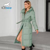 China Hooded Thickened Long Cotton Coat with Slanted Placket and Pleats - Sizes 42-50 in 5 Colors for sale
