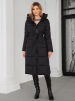 China Women Hooded Long Winter Coat Down Fill Waterproof Windproof Dark Color Sizes 42-50 for sale