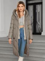 China Detachable Lining Fashion Down Cotton Jacket Long Women Coat Winter Warm Size 42-50 for sale