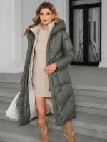 China ICEBERA Women Long Hooded Down Jacket Polyester Filling Sizes 42-50 Winter Coat for sale