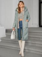 China ICEBERA Bio Fluff Woman Coat Detachable Lining Thickened Down Jacket Long Winter Coat Sizes 42-50 for sale