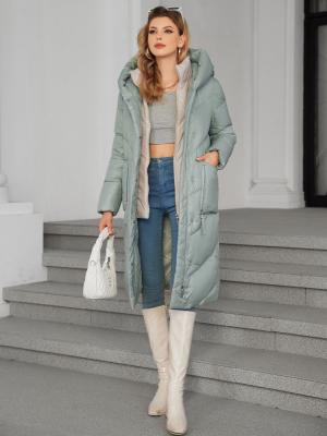 China ICEBERA Bio Fluff Woman Coat Detachable Lining Thickened Down Jacket Long Winter Coat Sizes 42-50 for sale