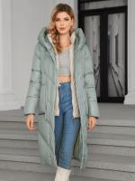 China ICEBERA Bio Fluff Woman Coat Detachable Lining Thickened Down Jacket Long Winter Coat Sizes 42-50 for sale
