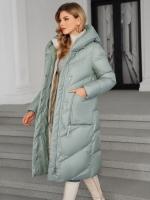 China ICEBERA Bio Fluff Woman Coat Detachable Lining Thickened Down Jacket Long Winter Coat Sizes 42-50 for sale