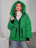 China Women's Short Down Coat Thickened Winter Jacket Hooded Loose Fit 5 Colors for sale