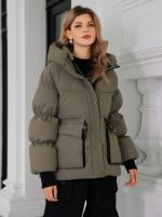 China Women's Short Down Jacket Hooded Padded Coat Winter Thick Warm Machine Washable 5 Colors for sale