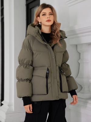China Women's Short Down Jacket Hooded Padded Coat Winter Thick Warm Machine Washable 5 Colors for sale