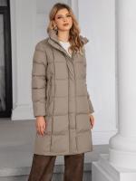 China Women Mid Length Detachable Hood Down Cotton Jacket 42-50 Sizes Warm Winter Coat for sale