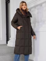 China Women Self Heating Long Winter Jacket Loose Style Cotton Down Coat Size 42-50 for sale