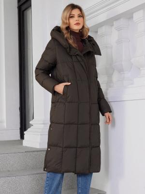 China ICEBERA Women Long Winter Coat Smokey Maroon Loose Fit Cotton Duvet Size 42-50 for sale