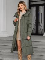 China 115cm Long Women Graphene Self Heating Jacket Dark Colors Winter Warmth Weather Resistant Hooked Lower Knees Length for sale