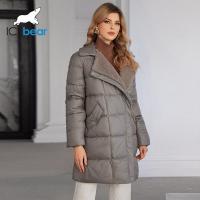China Real Fox Fur Collar Mid Length Down Jacket Oblique Placket Design Sizes 42-50 for sale