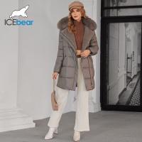 China Real Fox Fur Collar Mid Length Down Jacket Oblique Placket Design Sizes 42-50 for sale