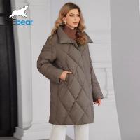 China Thickened Mid Length Down Jacket with Detachable Fur Hood for Women Size 42-50 for sale