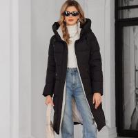 China ICEBERA Women Winter Coat Black Cotton Jacket Waterproof Windproof Size 42-50 Self-Heating Lining for sale