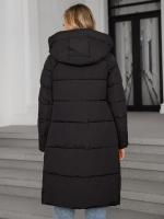 China ICEBERA Women Winter Coat Black Cotton Jacket Waterproof Windproof Size 42-50 Self-Heating Lining for sale