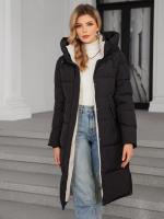 China ICEBERA Women Winter Coat Black Cotton Jacket Waterproof Windproof Size 42-50 Self-Heating Lining for sale