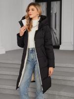 China ICEBERA Women Winter Coat Black Cotton Jacket Waterproof Windproof Size 42-50 Self-Heating Lining for sale