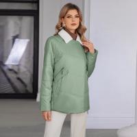 China ICEBERA Women's Padded Coat Mid Aged Big Size 46-54 Winter Double Pockets Faux Fur Collar for sale