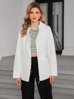China Women's Spring Autumn Coat Knitted Collar Full Sleeve Functional Pockets Casual Outerwear for sale