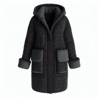 China Icebear Women Winter Coat Self-Heating Lining Waterproof Hooded Long Sleeve Thicken Downcoat with Big Pockets for sale