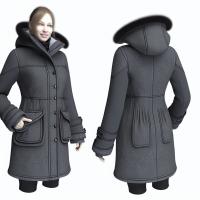 China Icebear Women Winter Coat Self-Heating Lining Waterproof Hooded Long Sleeve Thicken Downcoat with Big Pockets for sale
