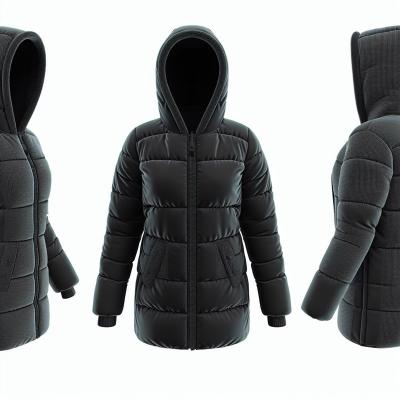 China icebear Women Thicken Winter Coat with Self-Heating Lining Cotton Filling Hooded Waterproof for sale