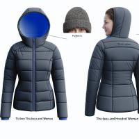 China icebear Women Thicken Winter Coat with Self-Heating Lining Cotton Filling Hooded Waterproof for sale